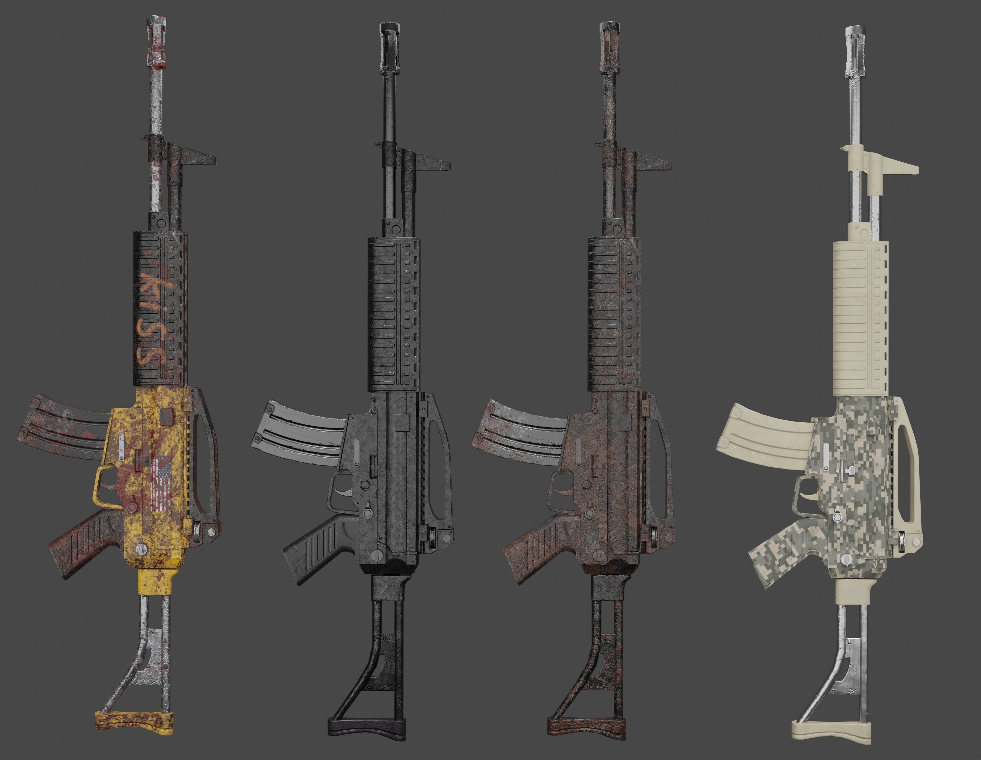 3D model Senapan Serbu 2 low poly gun VR / AR / low-poly | CGTrader