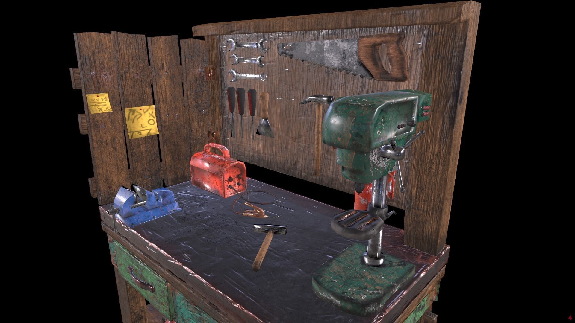 3D model Workbench with tools VR / AR / low-poly | CGTrader