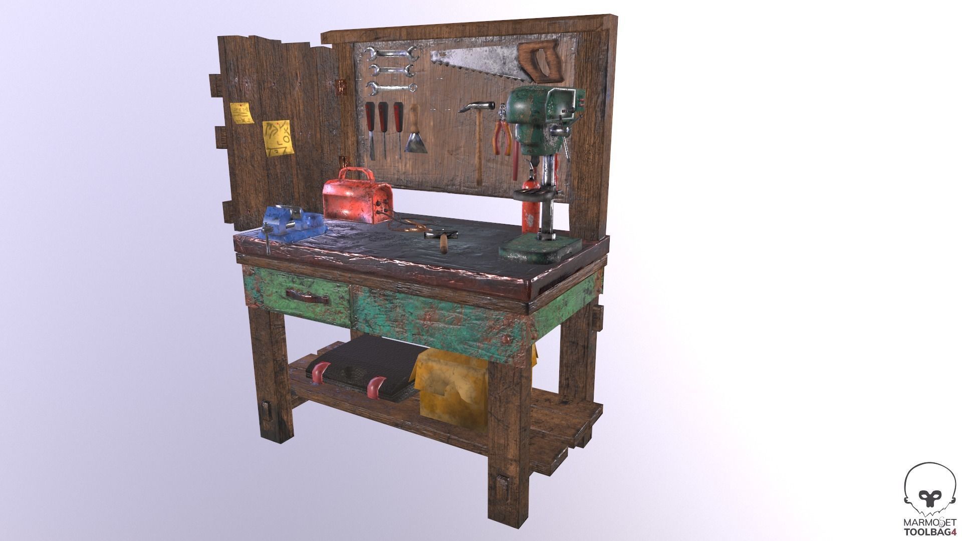 3D model Workbench with tools VR / AR / low-poly | CGTrader