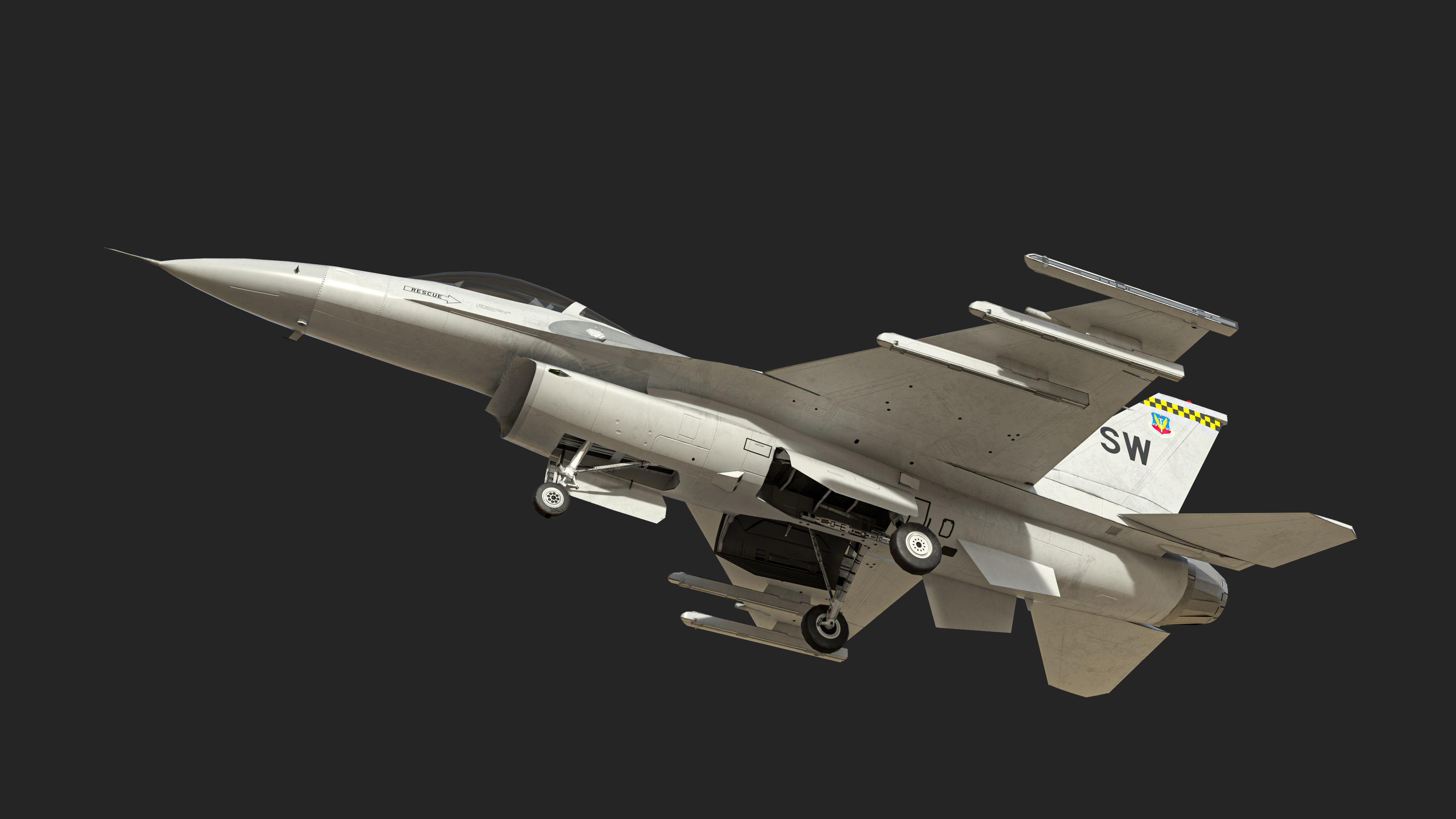 3D model General Dynamics F-16 Fighting Falcon VR / AR / low-poly ...