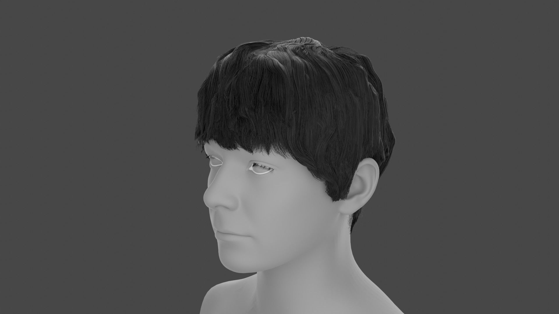 Bowl cut with sideburns free 3D model | CGTrader
