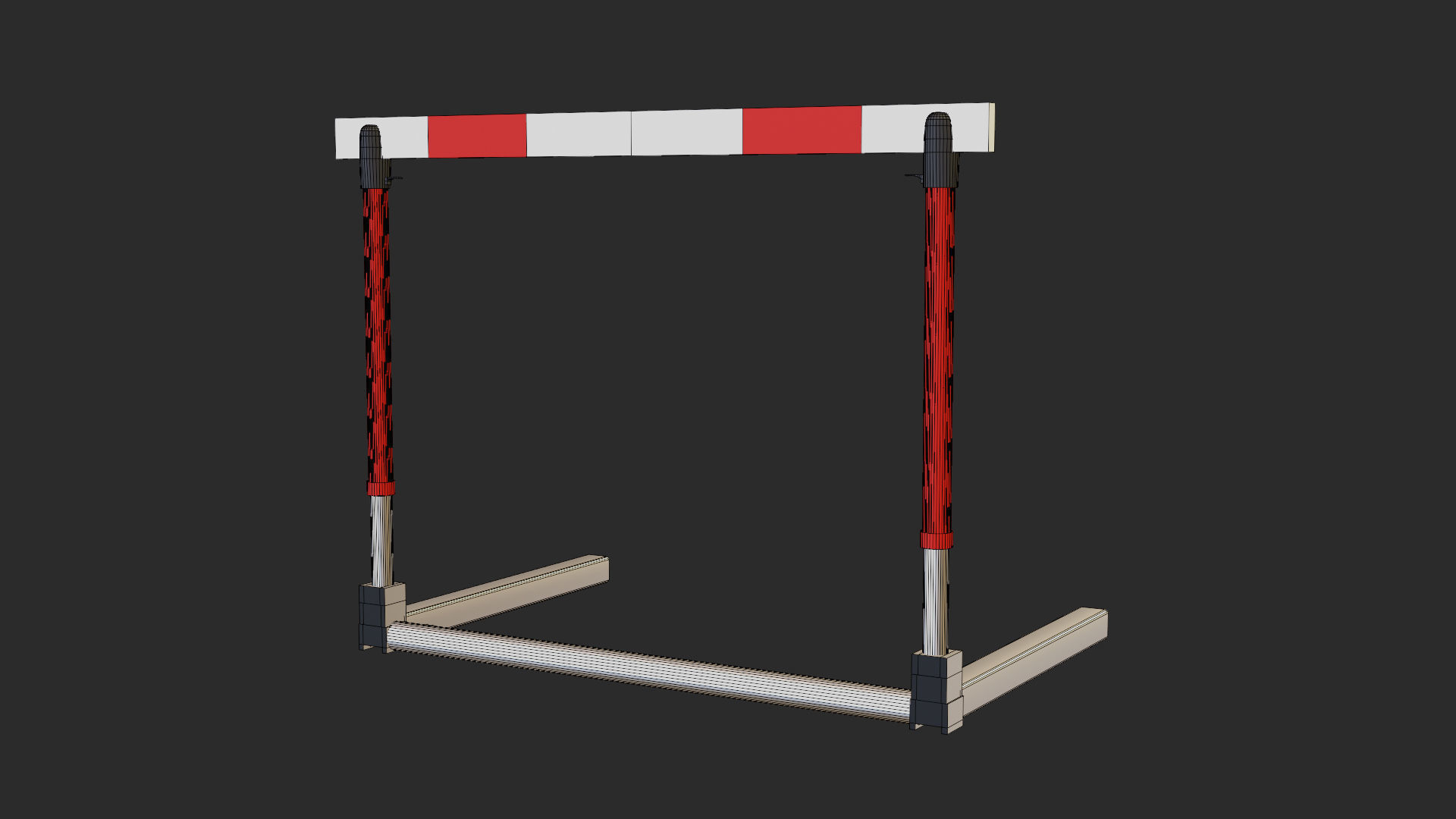 Hurdle barrier with stripes 3D model | CGTrader