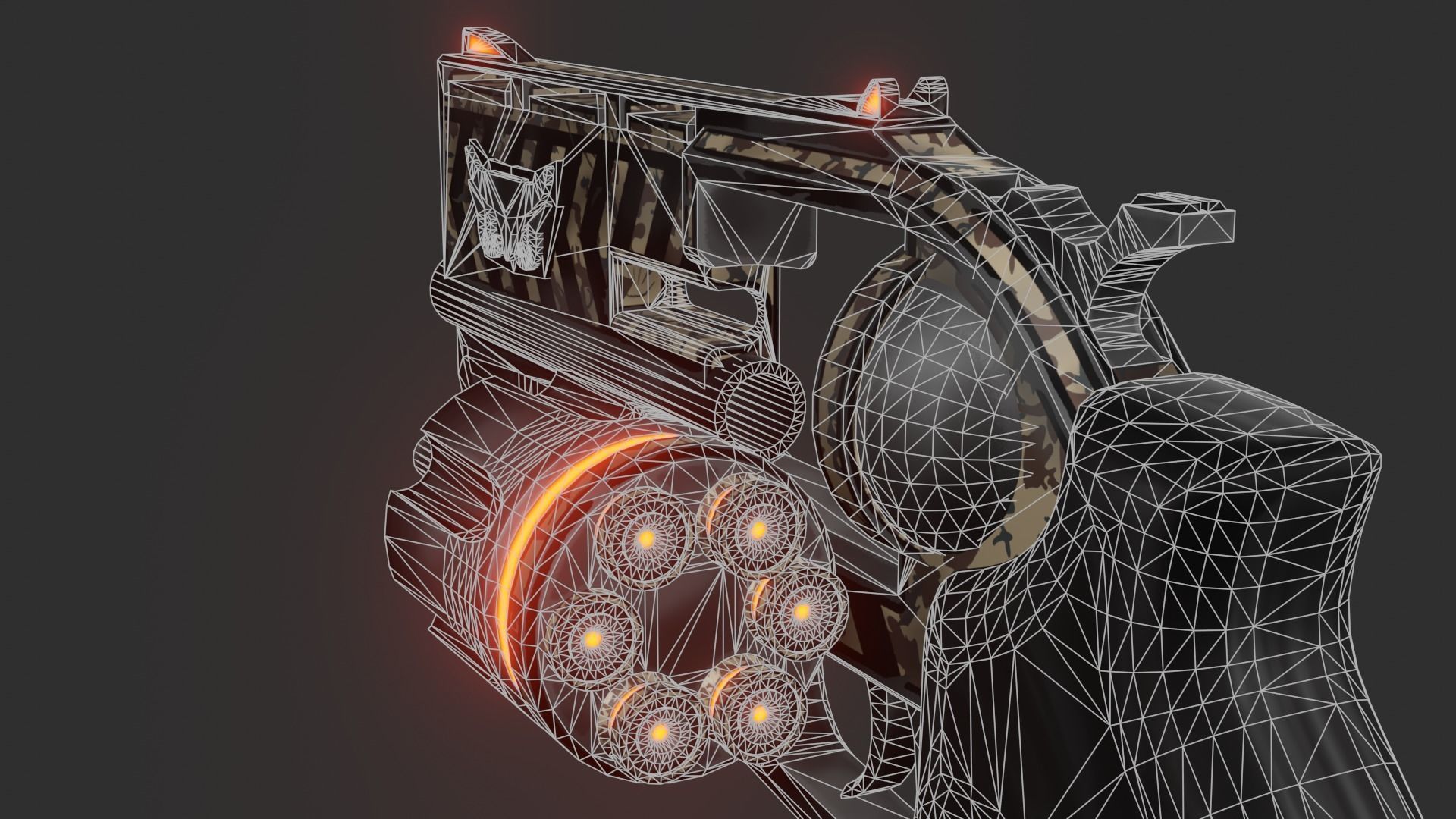 3D model Sci-fi revolver VR / AR / low-poly | CGTrader
