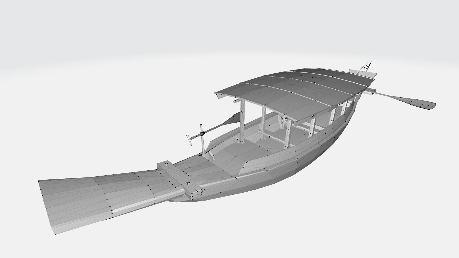 Thaiboat-Sampan-Chang wooden boat 3D model | CGTrader