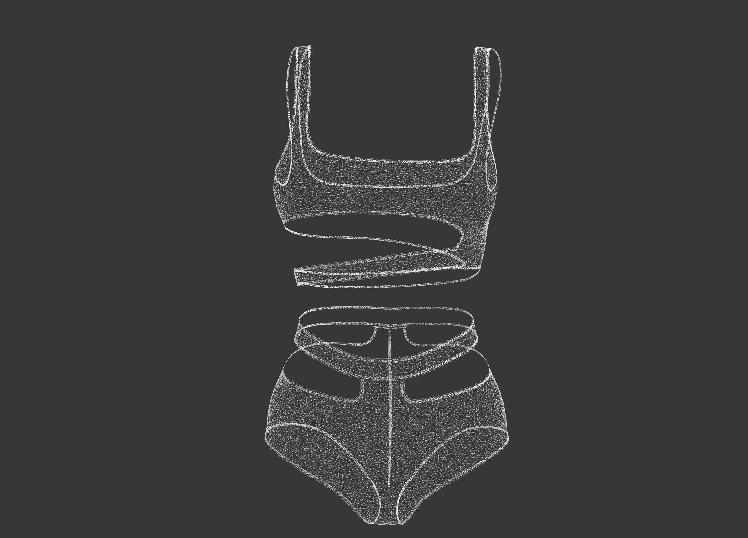 Swimsuit Collection cutout bikini set 3D model | CGTrader