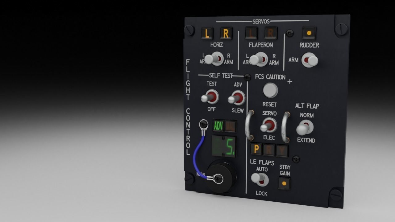 F16 FLIGHT CONTROL Panel 3D model rigged | CGTrader