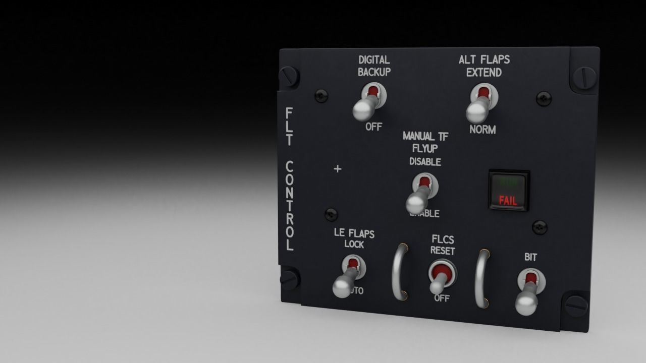 F16 FLIGHT CONTROL Panel 3D model rigged | CGTrader