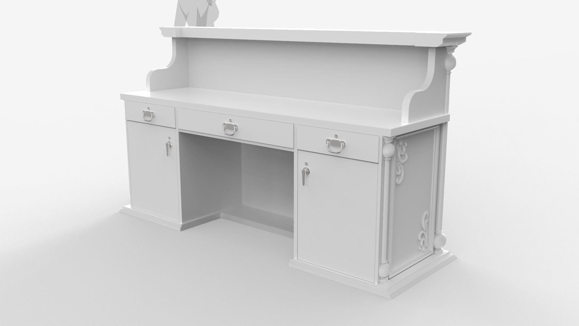 Luxury Reception Counter Desk 2 3D model | CGTrader