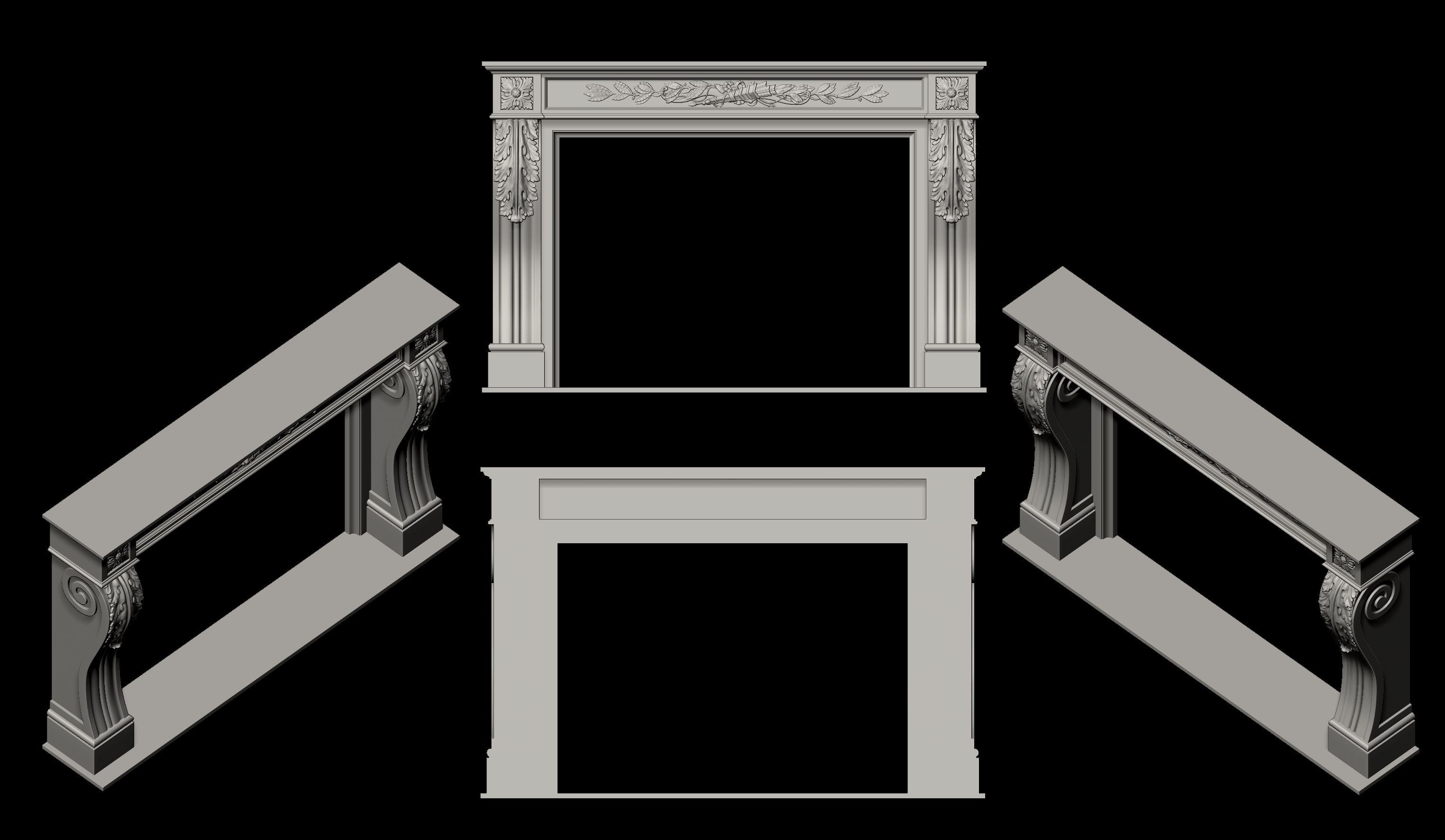 Bow and Arrow fireplace mantel 3D model | CGTrader