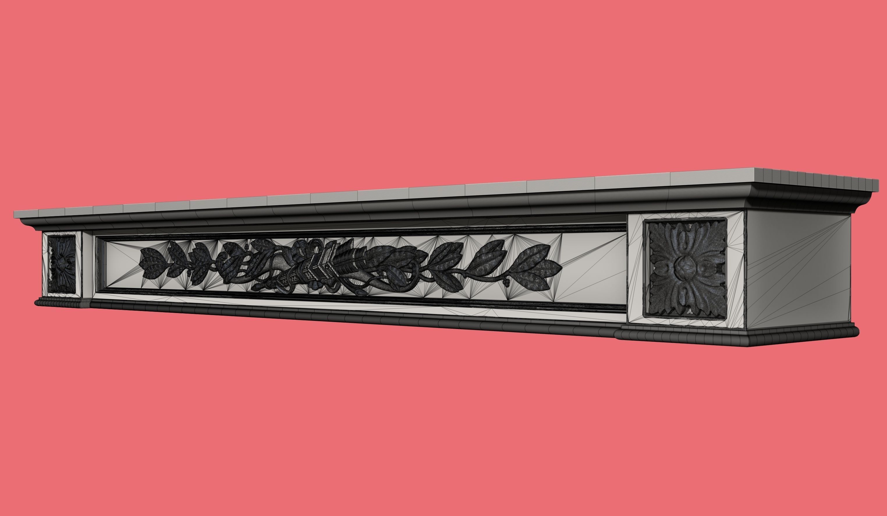 Bow and Arrow fireplace mantel 3D model | CGTrader