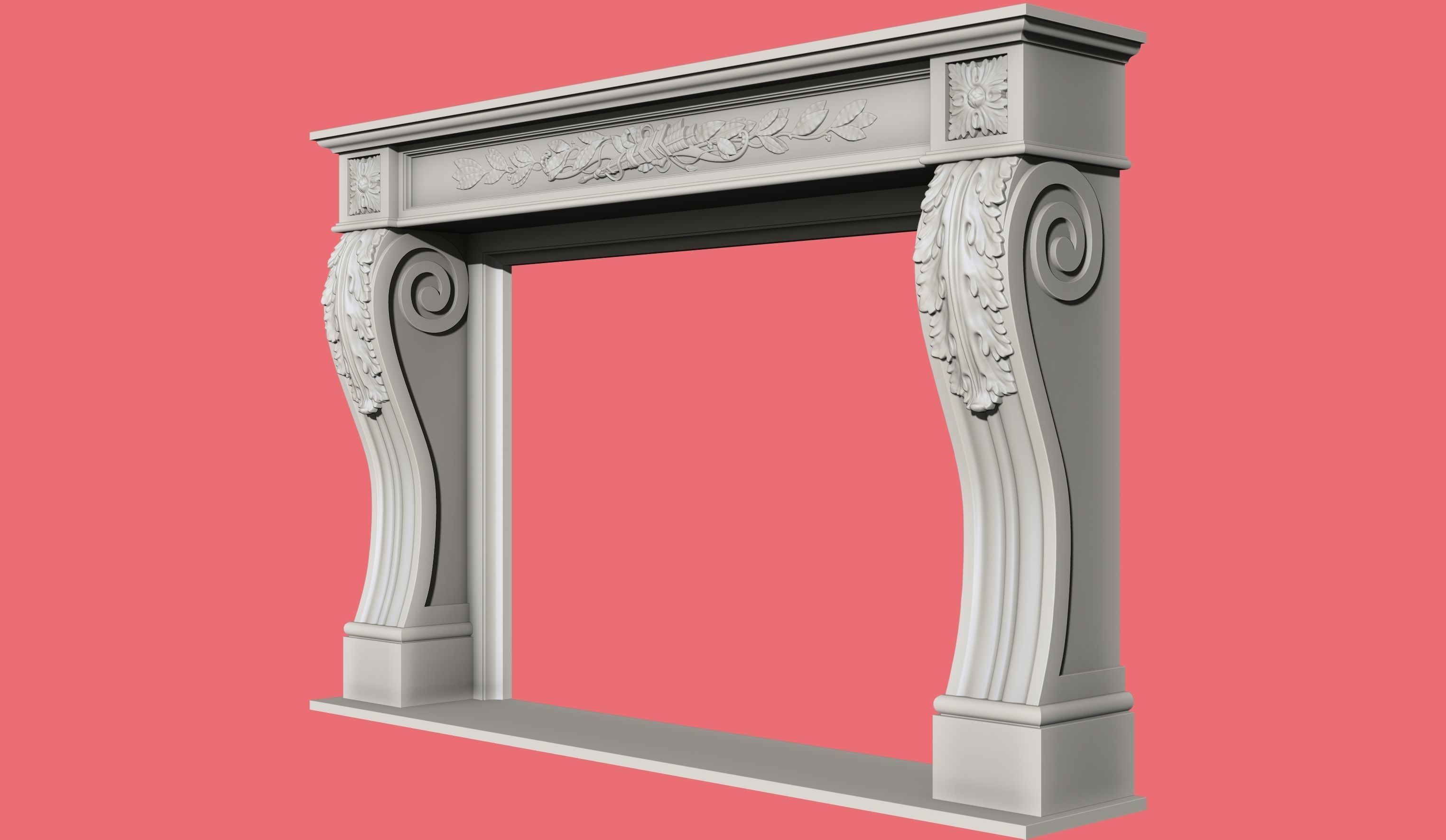 Bow and Arrow fireplace mantel 3D model | CGTrader