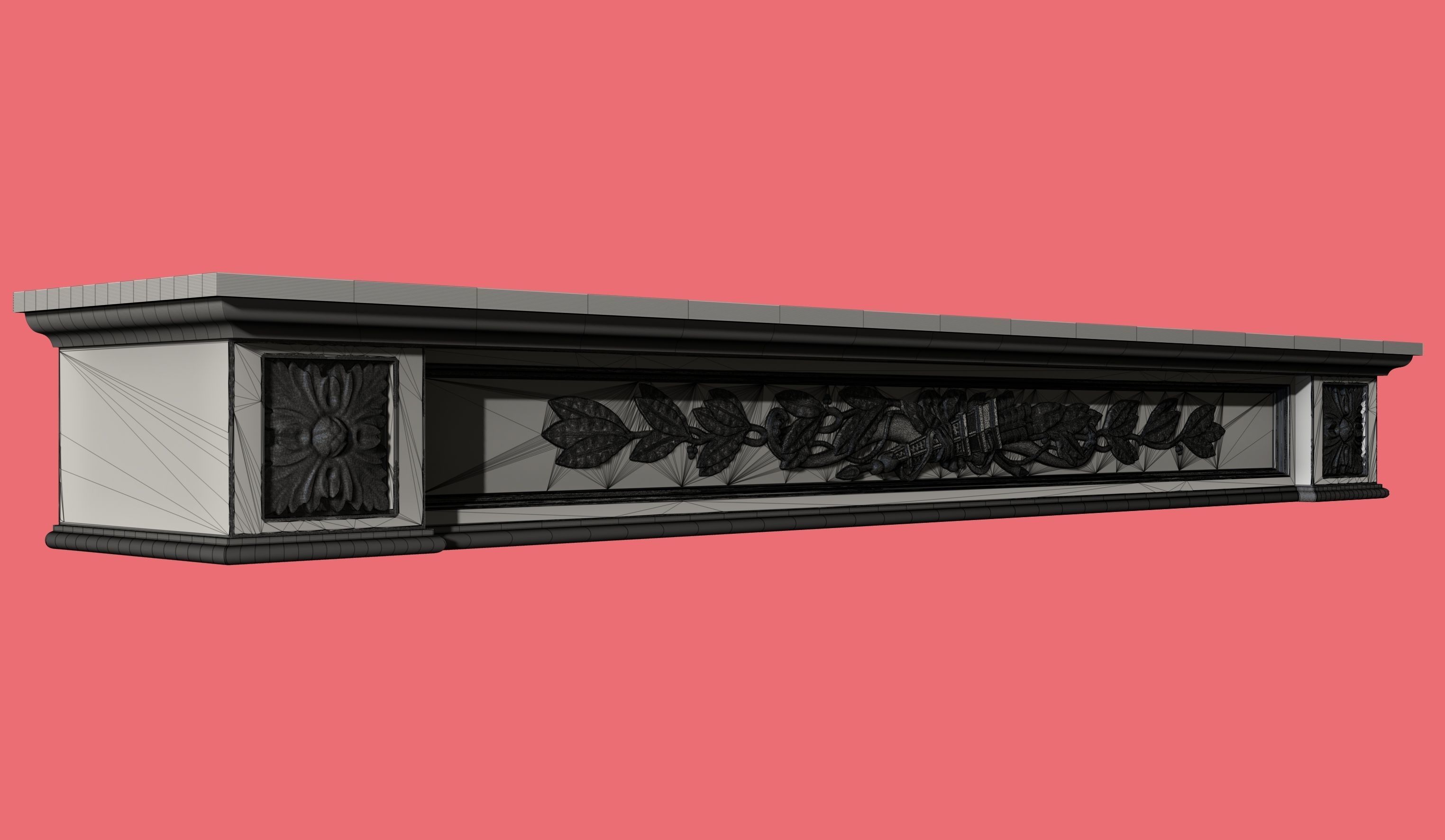 Bow and Arrow fireplace mantel 3D model | CGTrader
