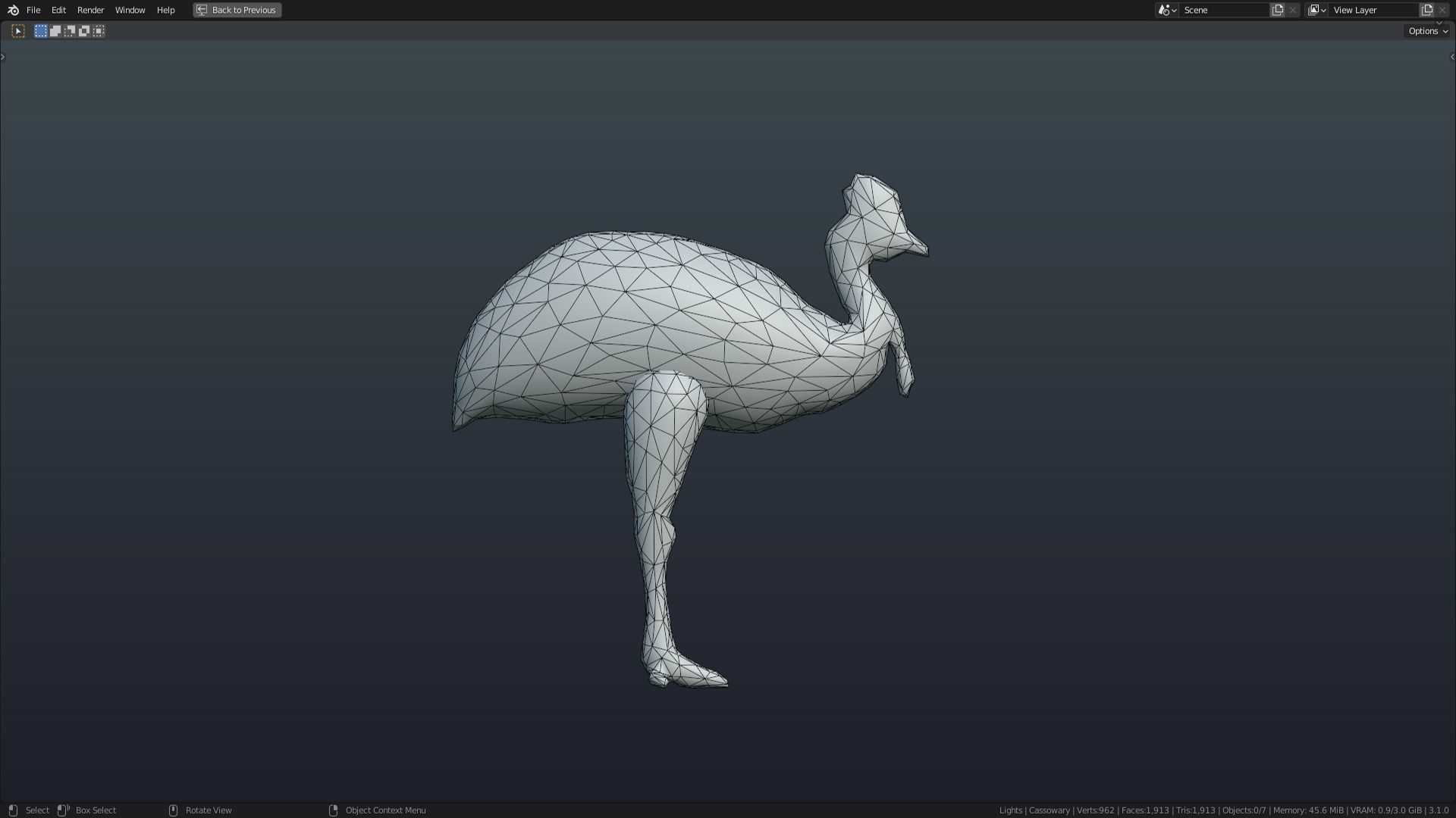 3D model Low Poly Cassowary Rigged With Realistic Texture VR / AR / low ...