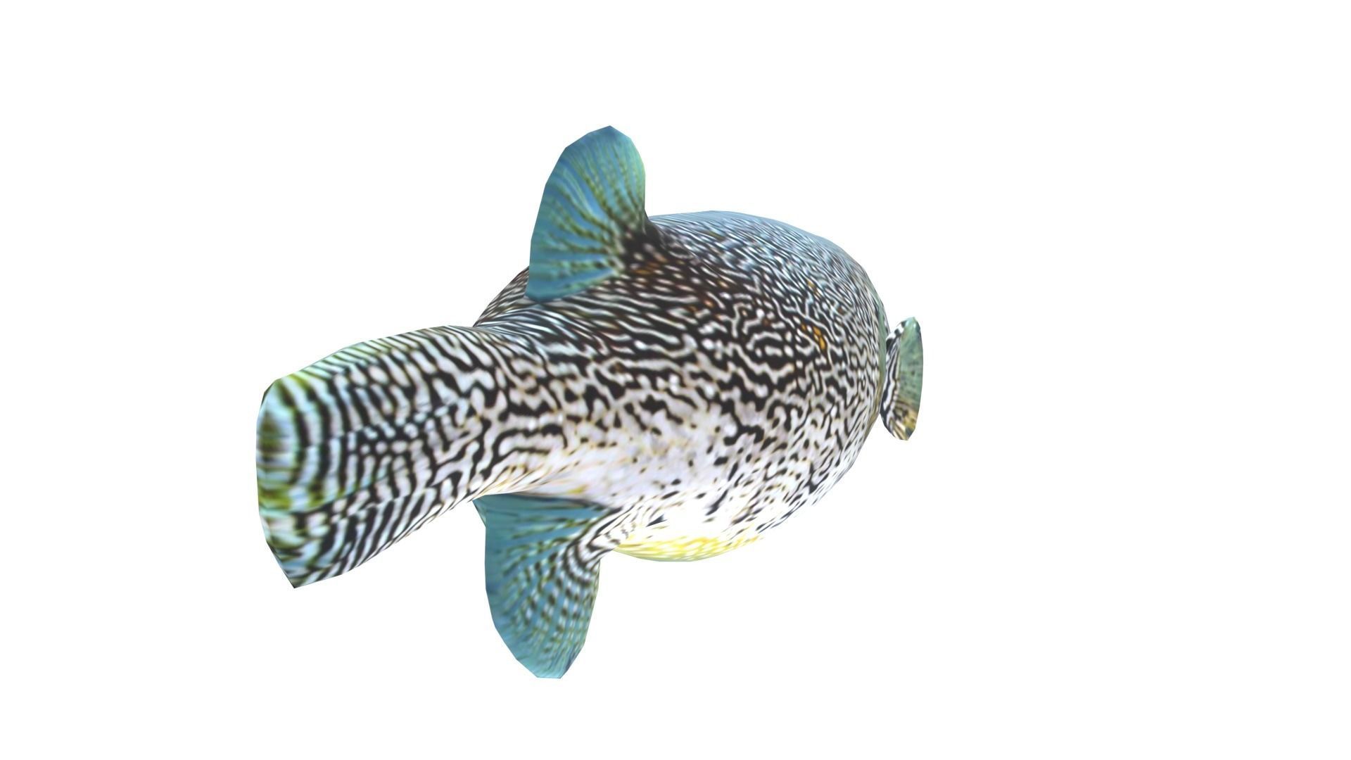 3D model Low Poly Pufferfish Rigged With Realistic Texture VR / AR ...