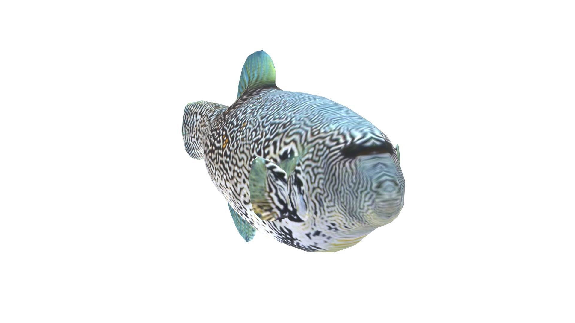 3D model Low Poly Pufferfish Rigged With Realistic Texture VR / AR ...