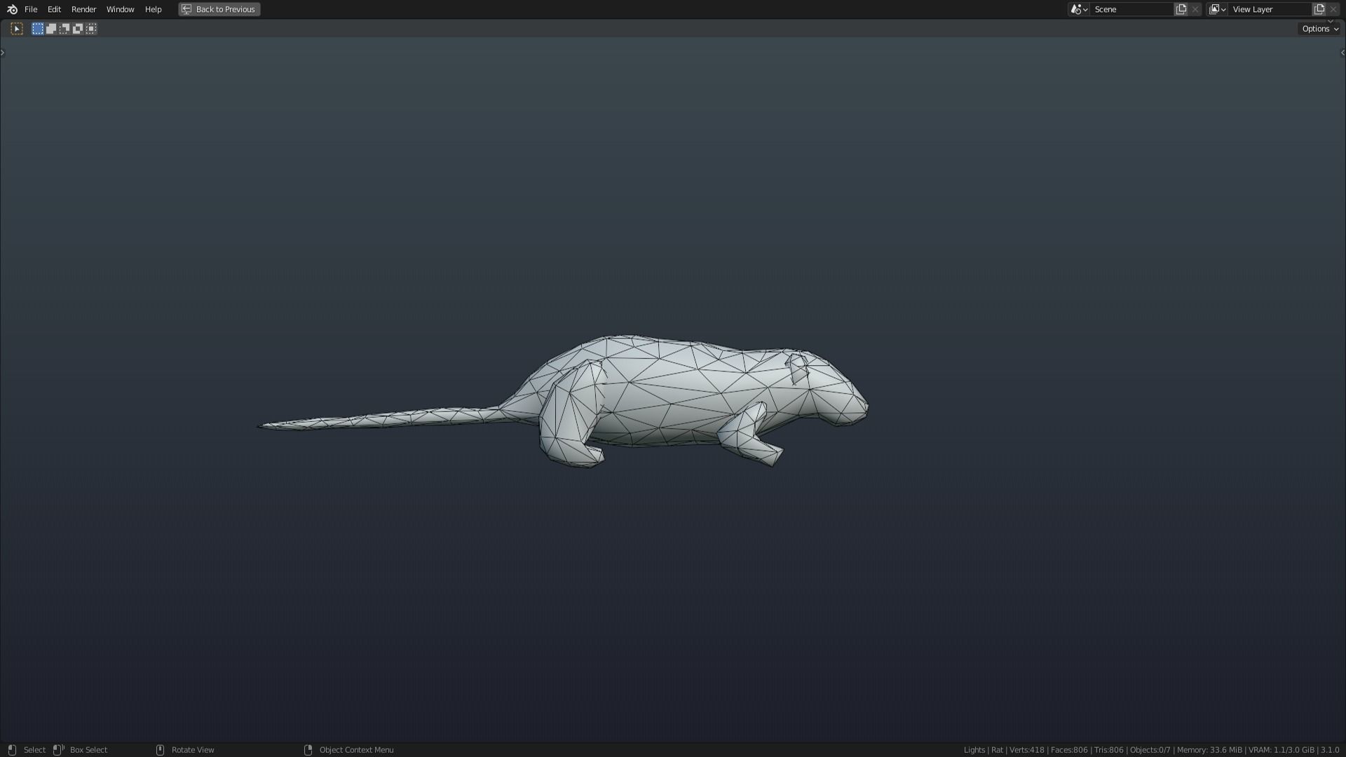Low Poly Rat Rigged With Realistic Texture 3D model rigged | CGTrader