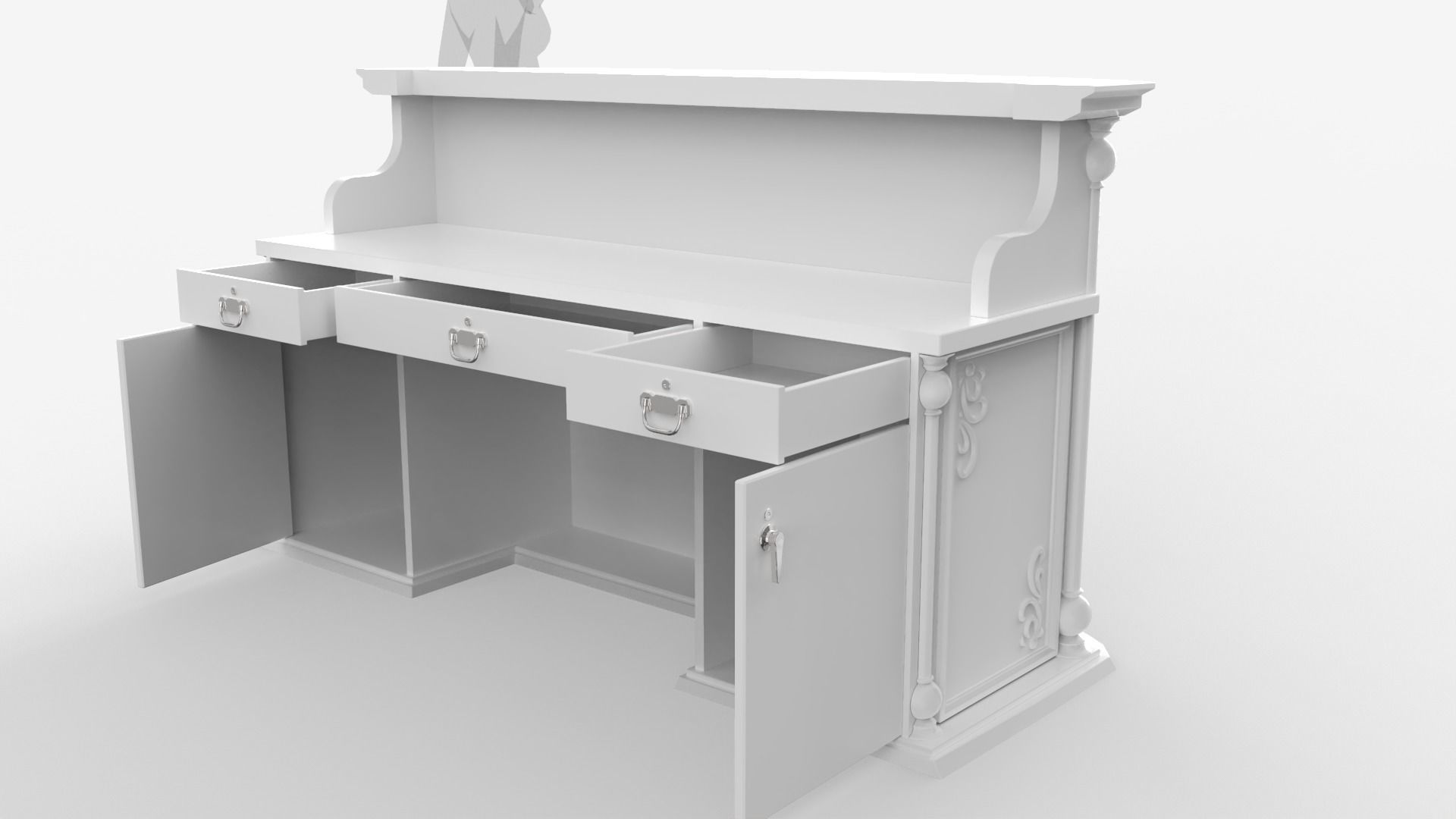 Luxury Reception Counter Desk 3 3D model | CGTrader