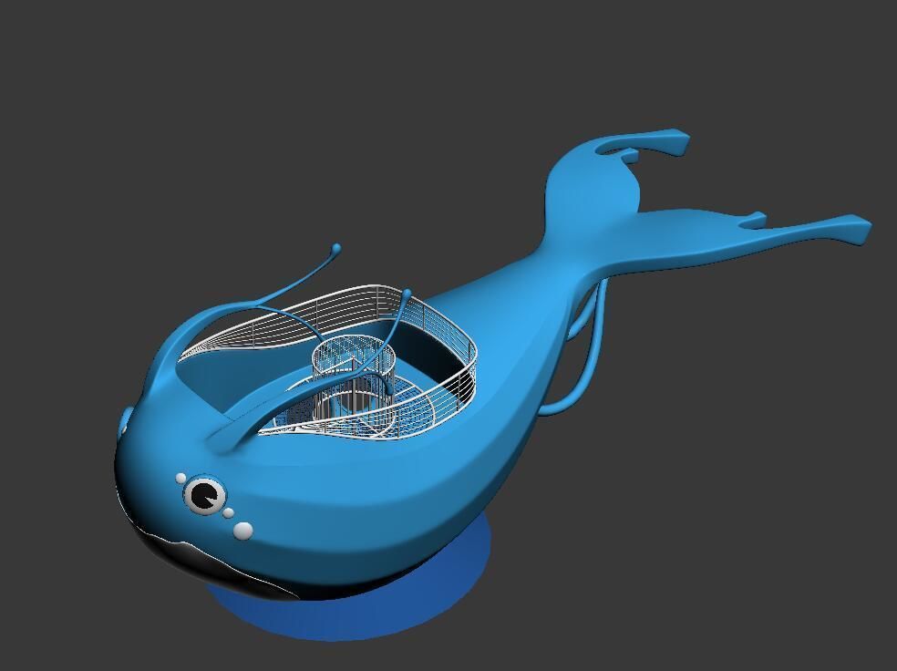 children theme park outdoor big fish playground equipment 3D model ...