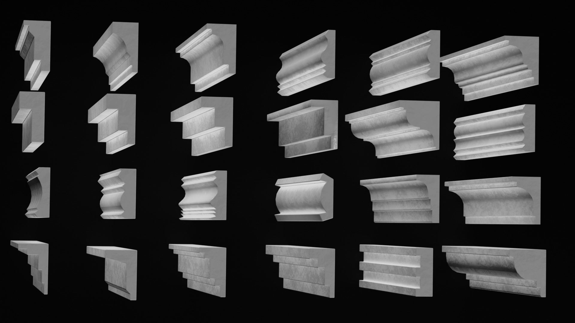 3D model 24 plaster frame VR / AR / low-poly | CGTrader