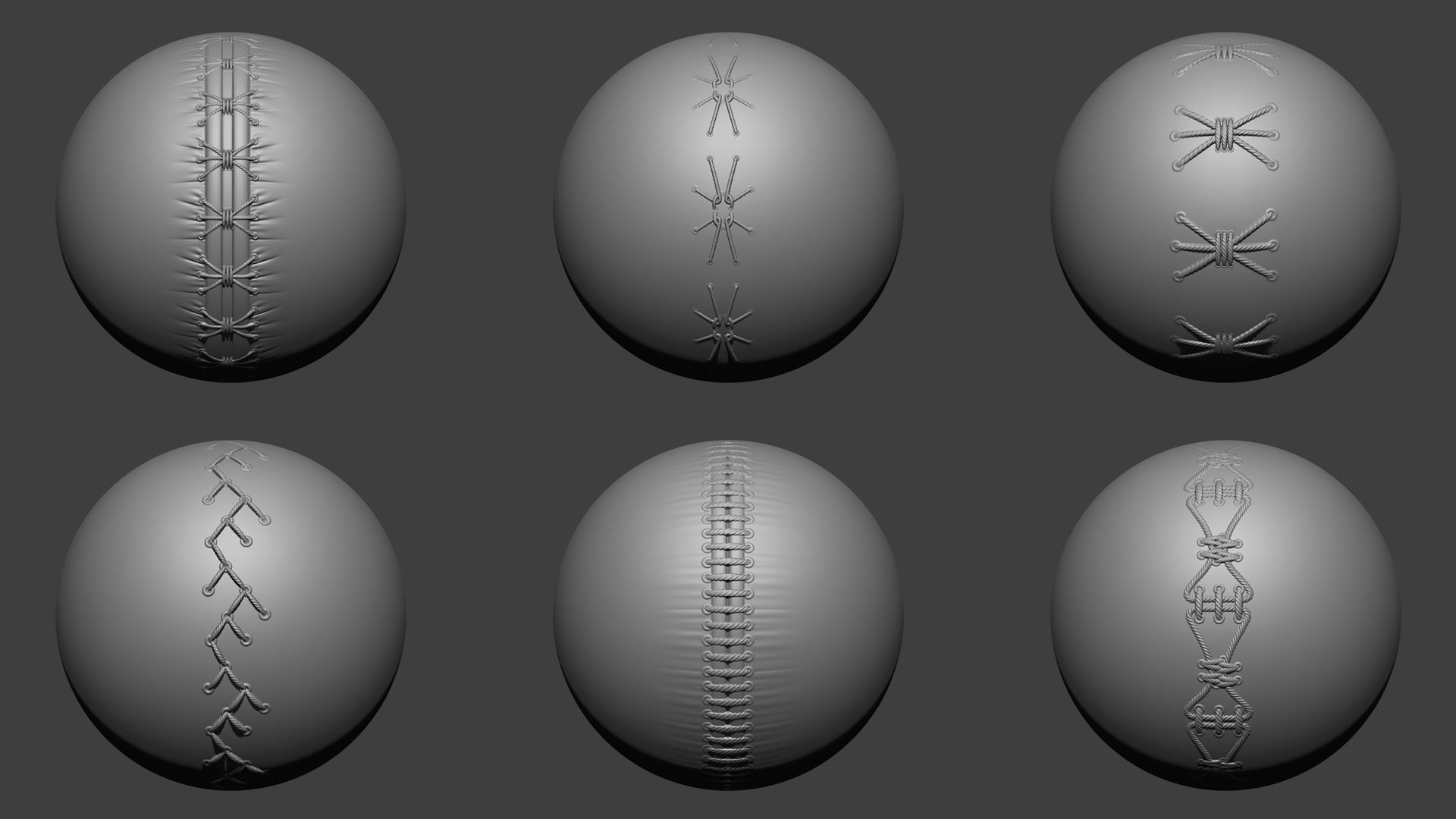 40 Seams And Stitches Brushes Alpha Video Tutorial Vol04 3D model ...