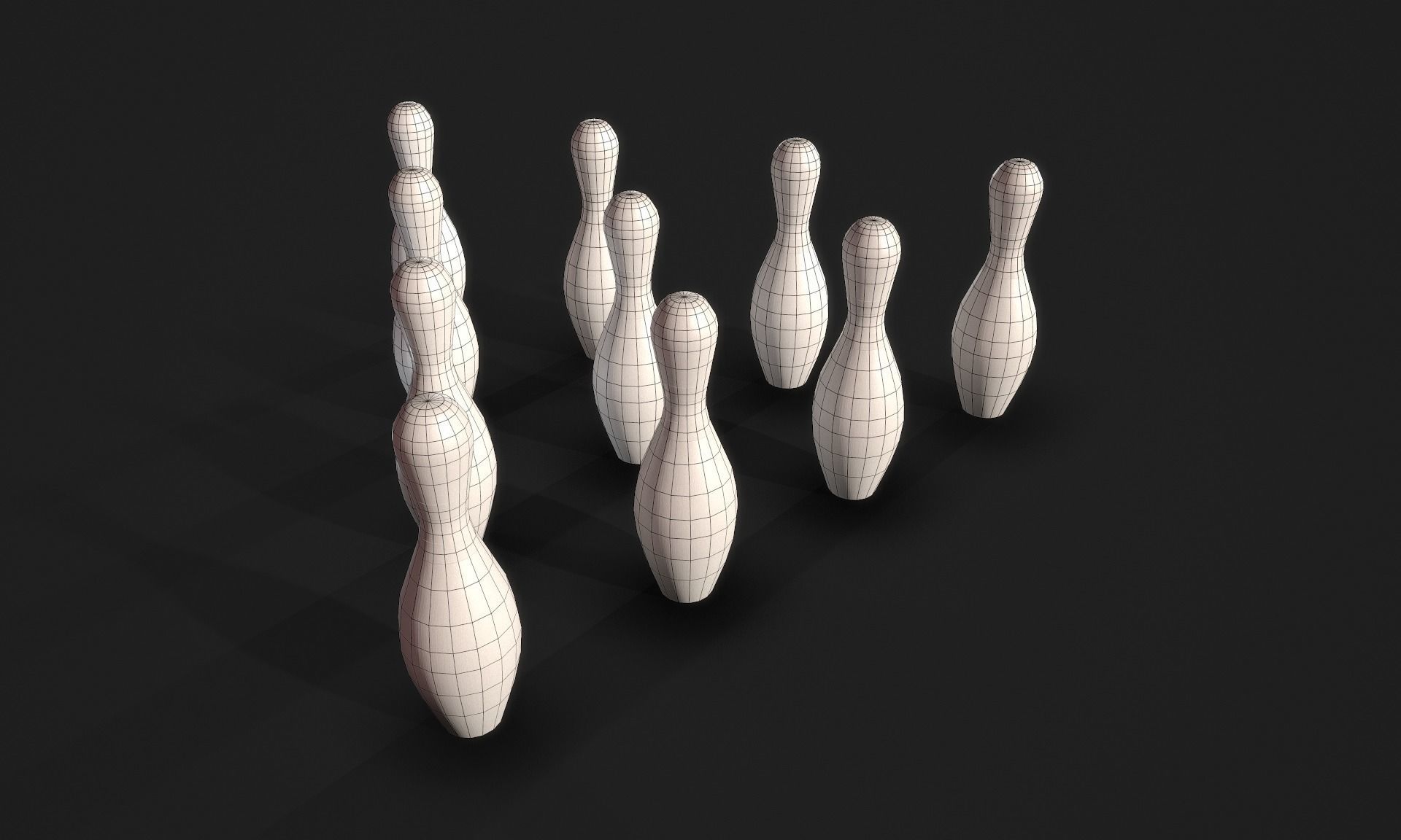 3D model Ten Pin Classic Bowling Pins VR / AR / low-poly | CGTrader