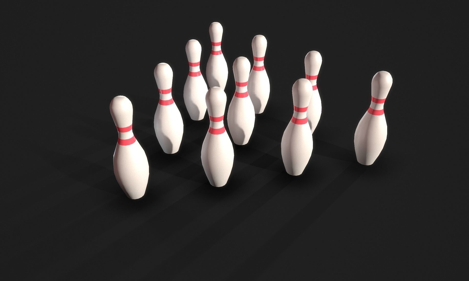 3D model Ten Pin Classic Bowling Pins VR / AR / low-poly | CGTrader