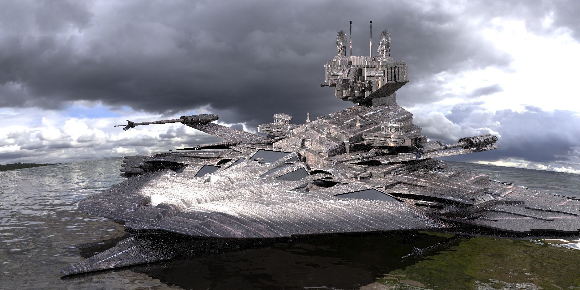 Stealth Assassin Cruise Ship 2 3D model | CGTrader