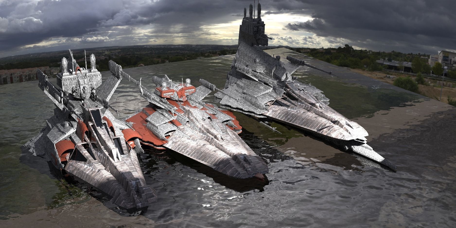 Stealth Assassin Cruise Ship 3 designs 3D model | CGTrader