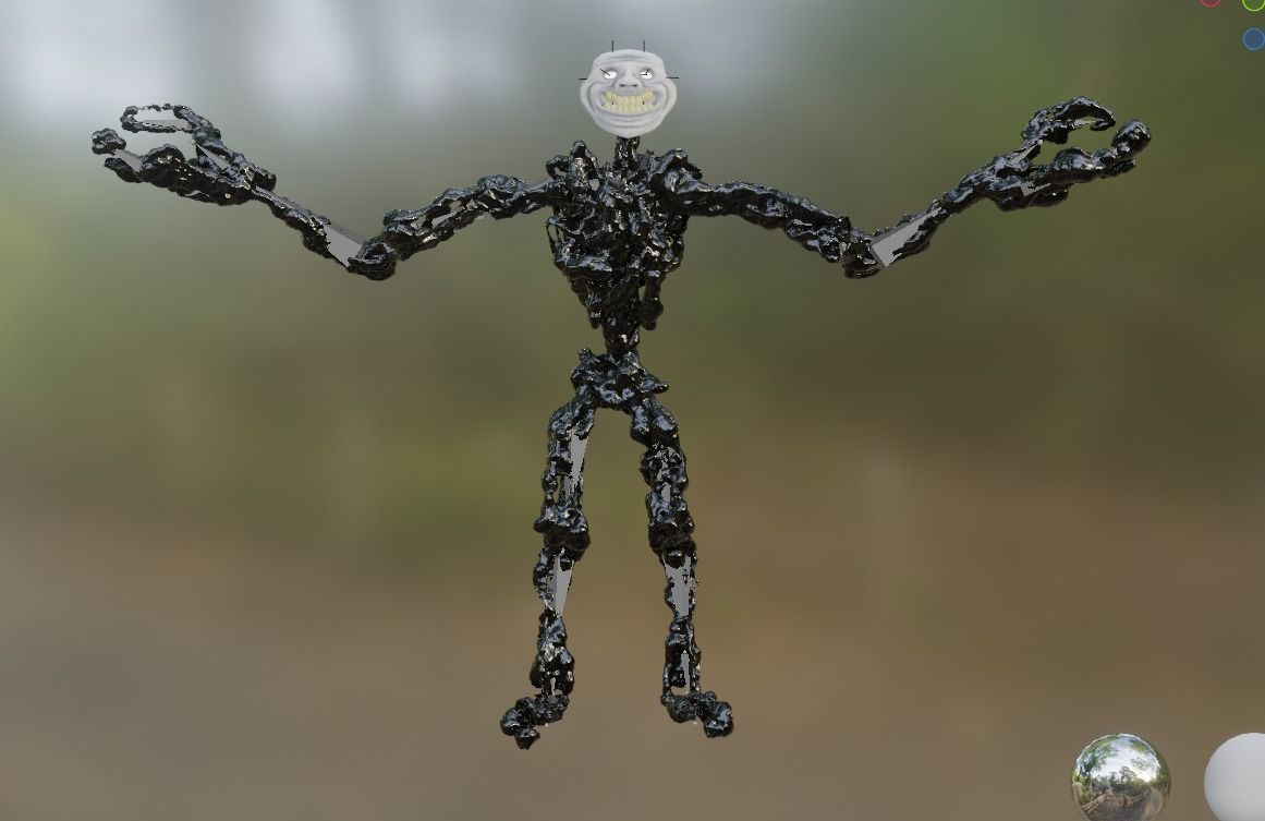 Trollface Monster 3D model rigged | CGTrader