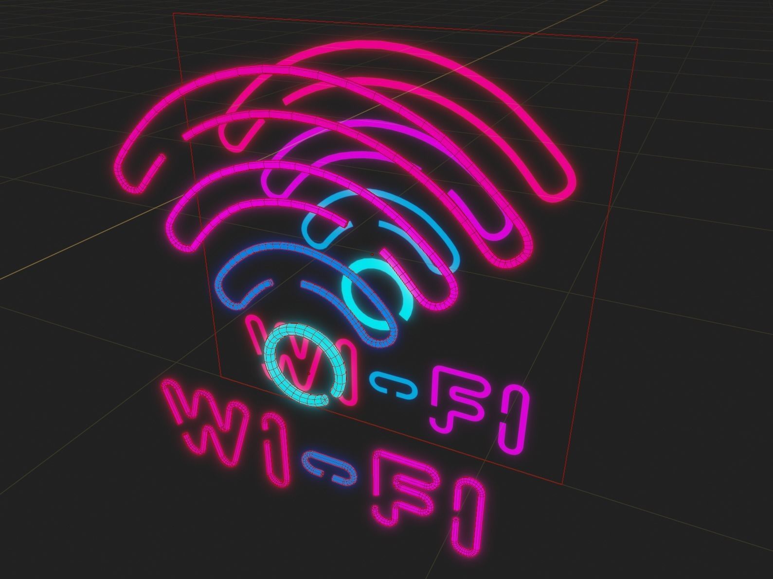3D model Neon Wifi sign decoration 3d model VR / AR / low-poly | CGTrader