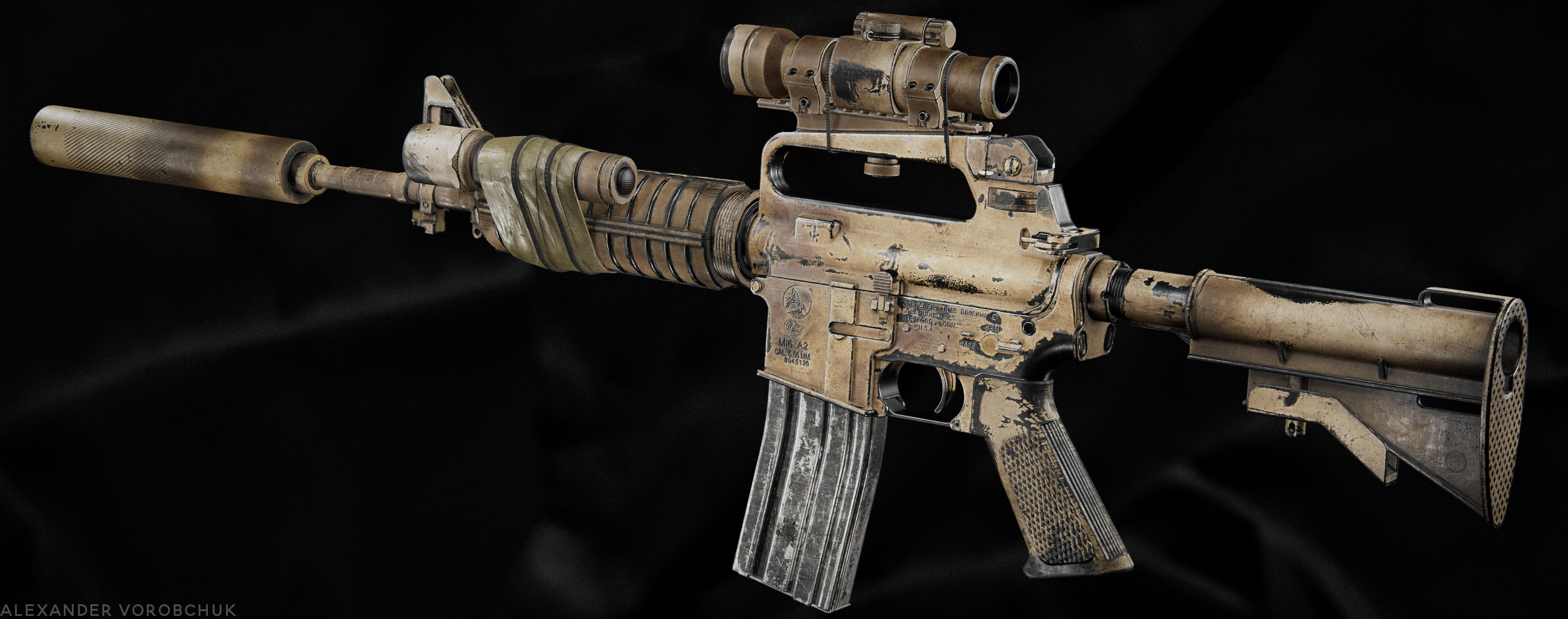 3D model M16A2 Gordon Carbine VR / AR / low-poly | CGTrader