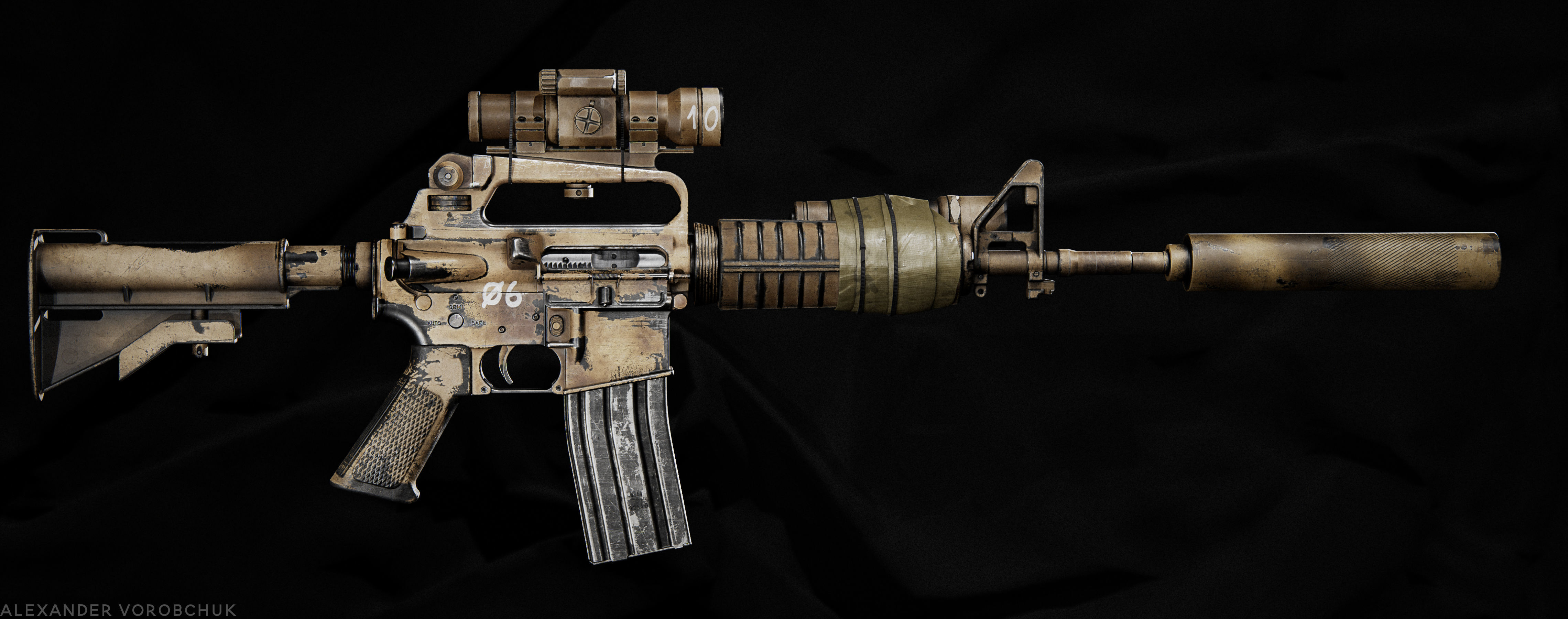 3D model M16A2 Gordon Carbine VR / AR / low-poly | CGTrader