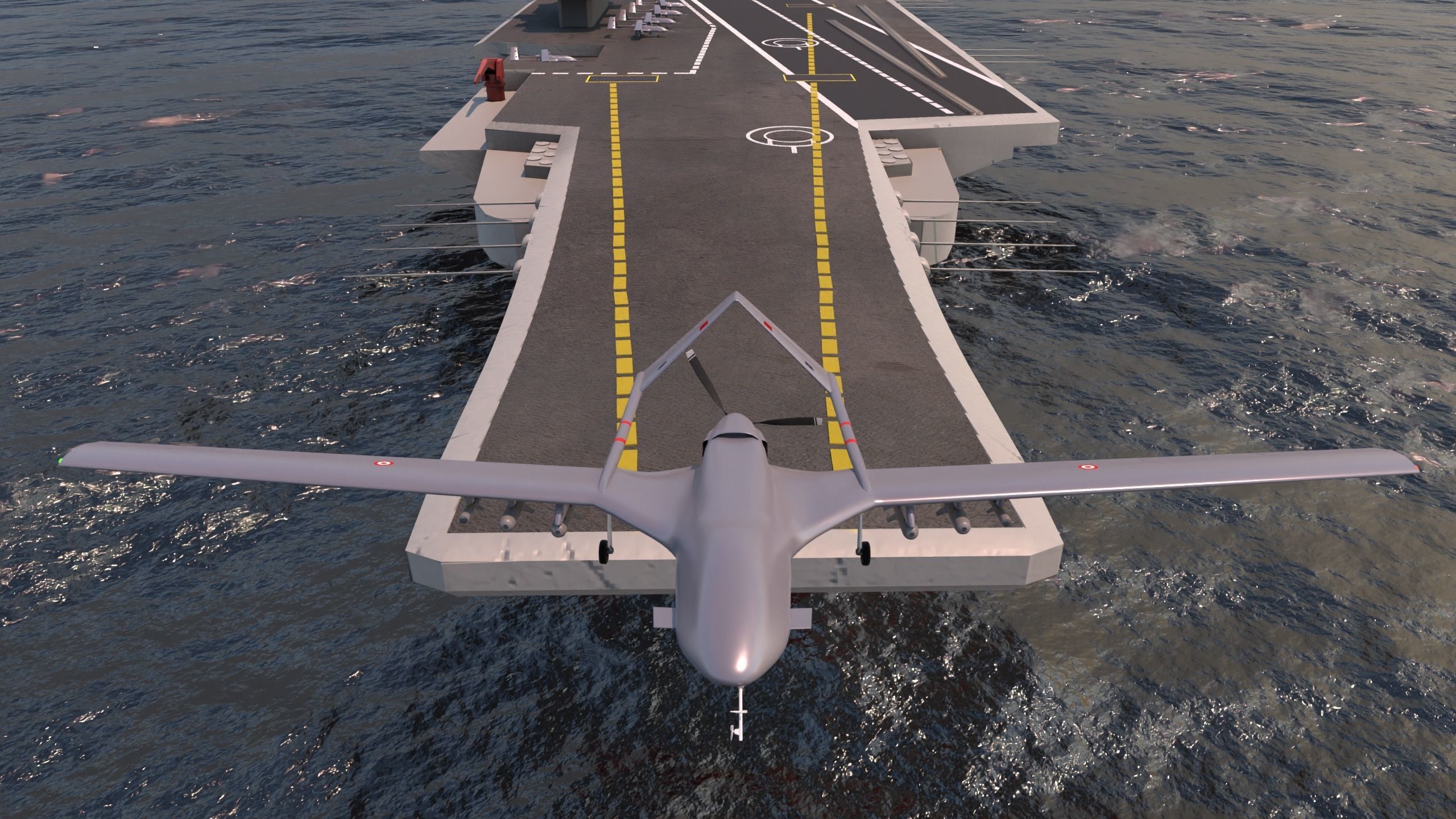 3D model Bayraktar TB3 Unmanned Combat Aerial Vehicle VR / AR / low ...