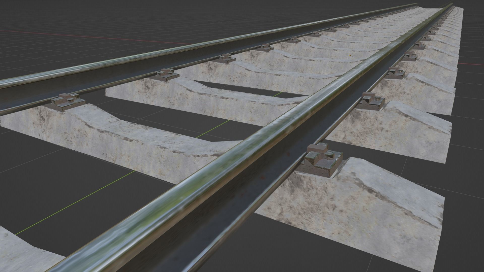 Railroad train track with metal rails free 3D model | CGTrader