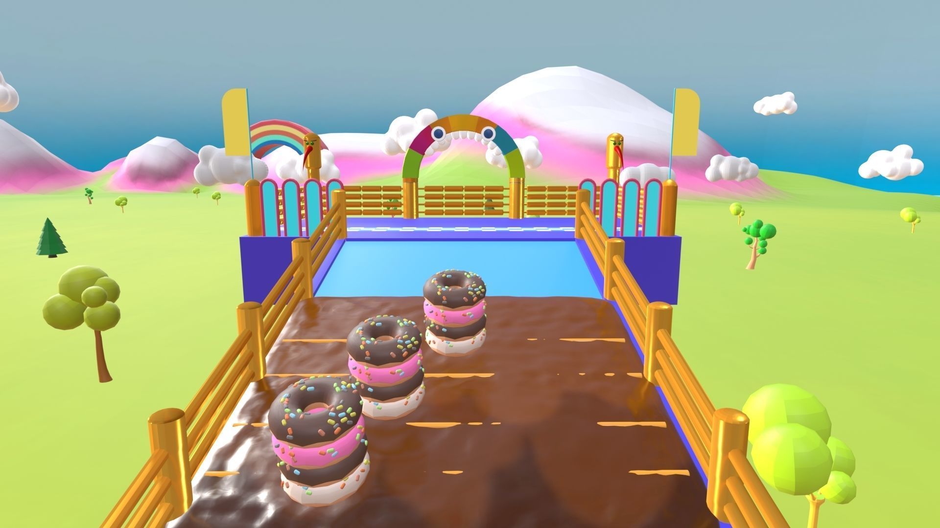 3D model Inflatable - Obstacles jumping Game Environment Map VR / AR ...