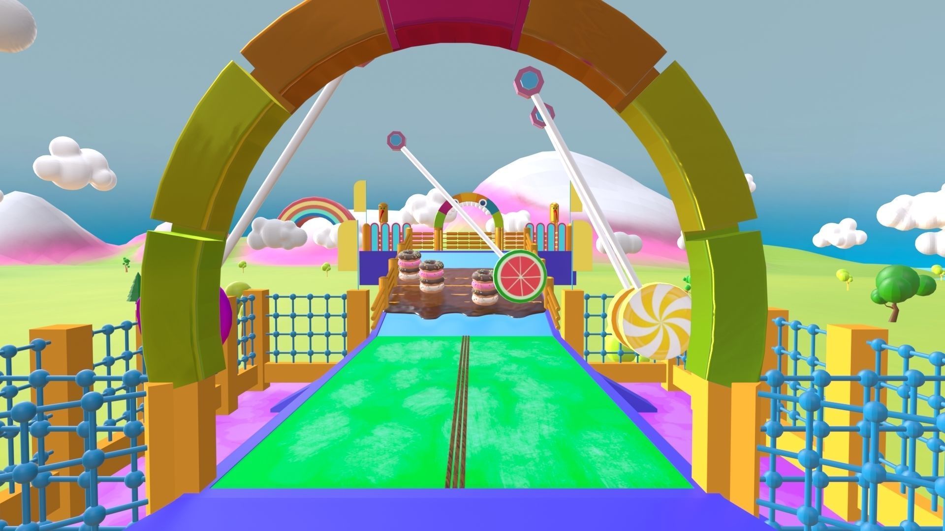 3D model Inflatable - Obstacles jumping Game Environment Map VR / AR ...