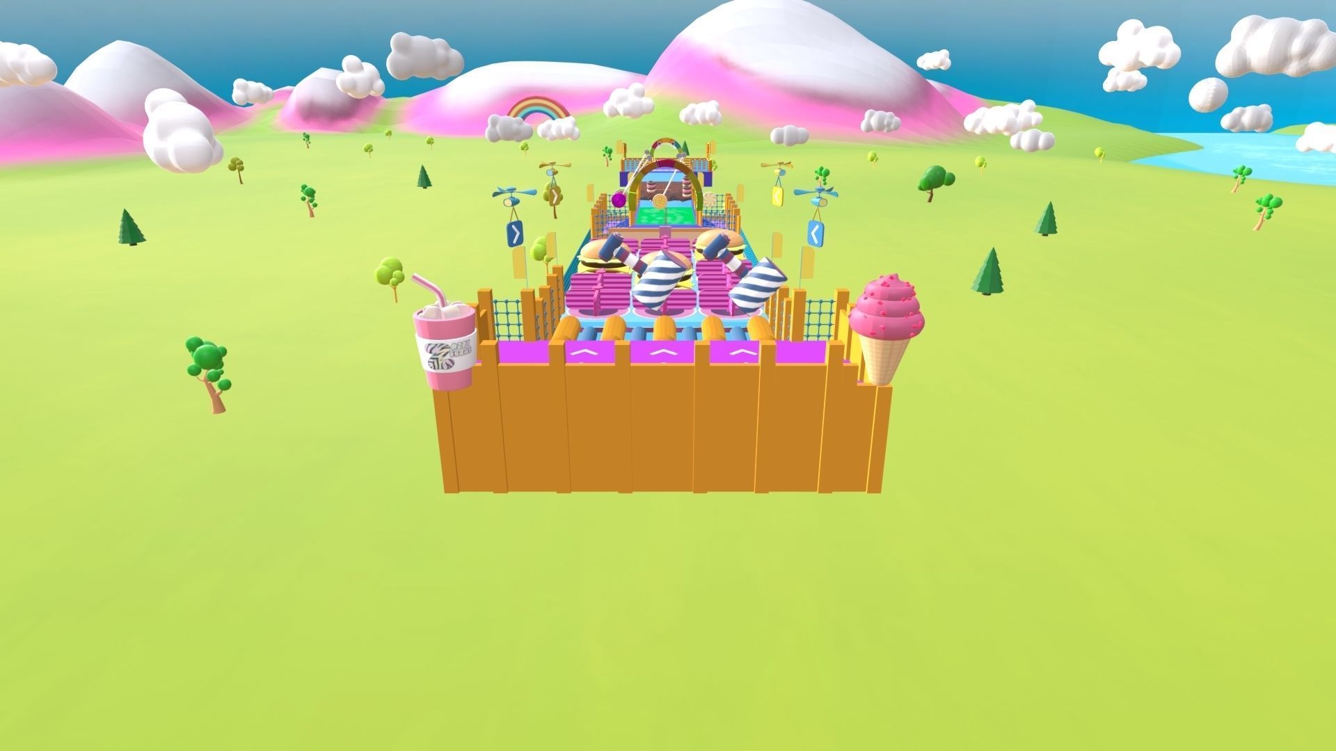 3D model Inflatable - Obstacles jumping Game Environment Map VR / AR ...