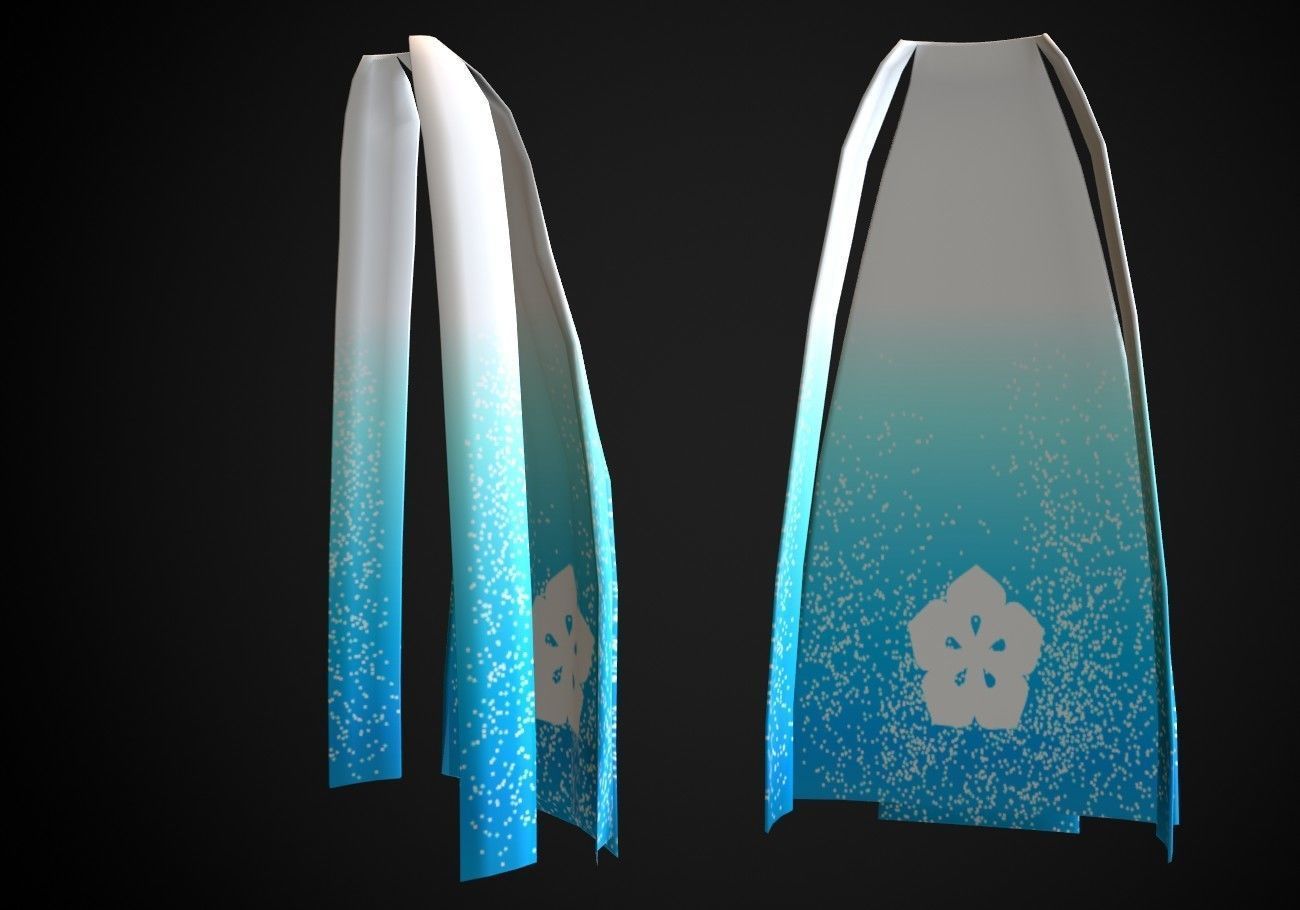 3D model blue white cape VR / AR / low-poly | CGTrader