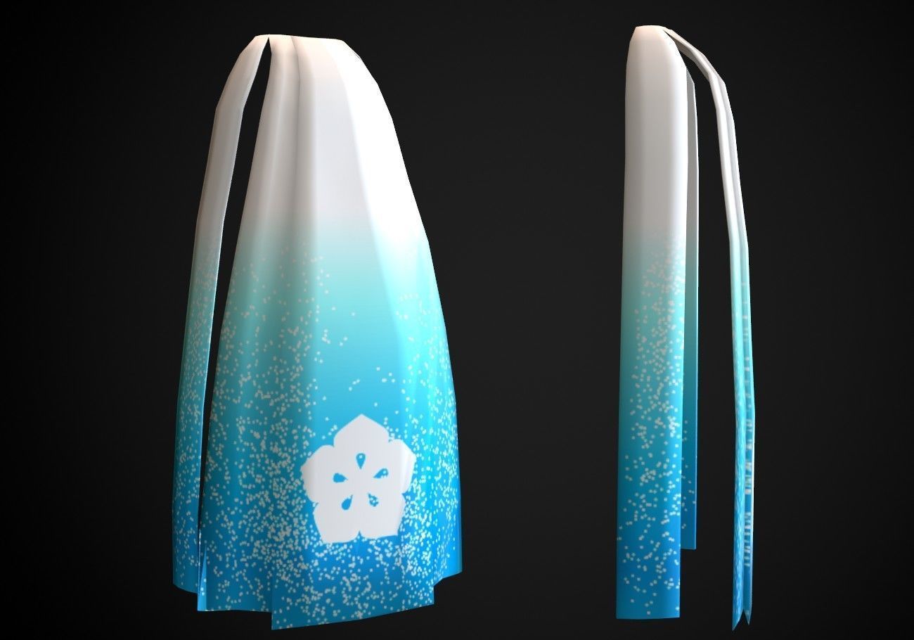 3D model blue white cape VR / AR / low-poly | CGTrader