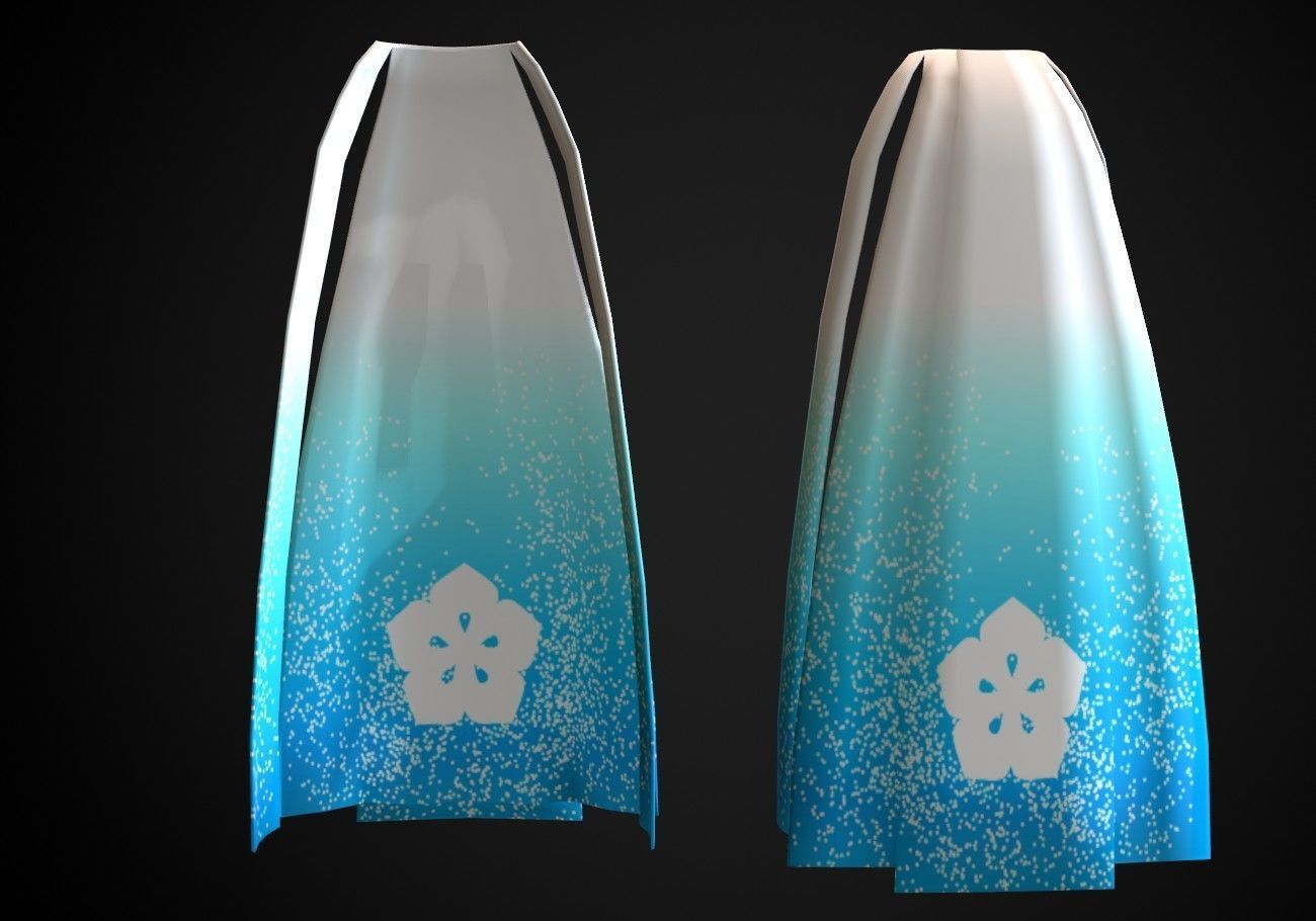 3D model blue white cape VR / AR / low-poly | CGTrader