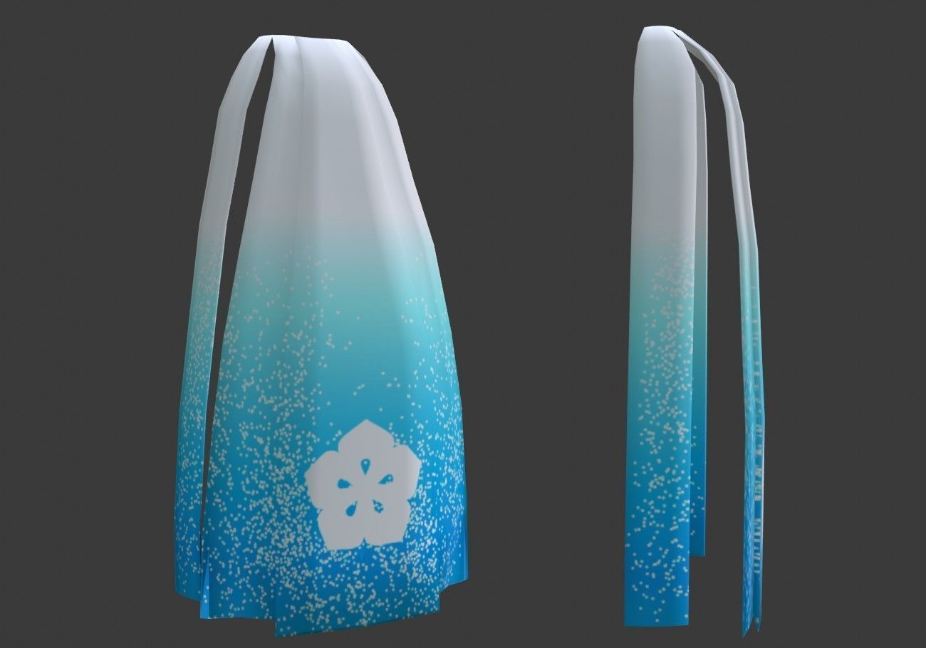 3D model blue white cape VR / AR / low-poly | CGTrader