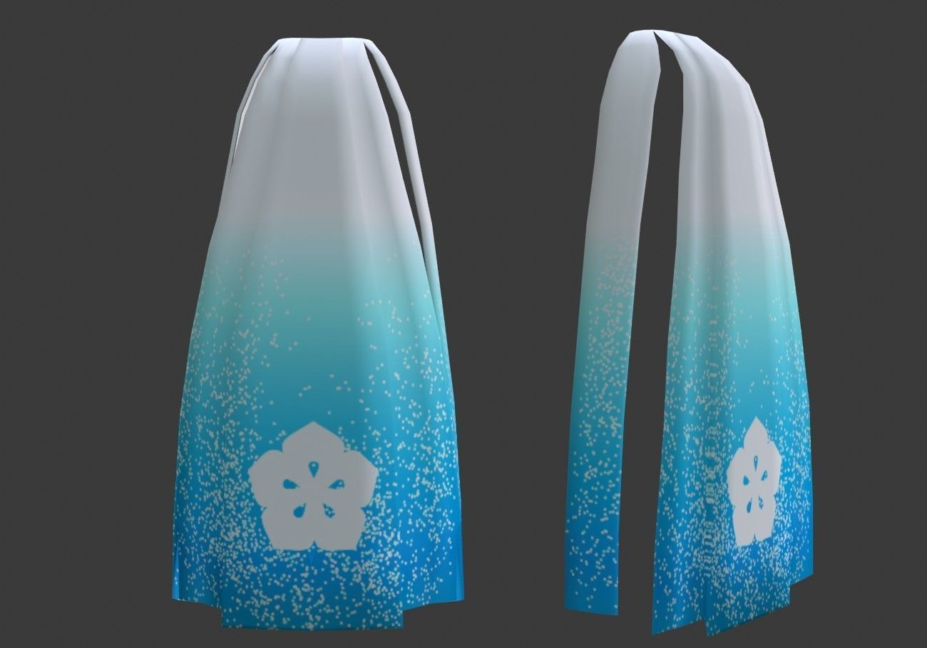 3D model blue white cape VR / AR / low-poly | CGTrader
