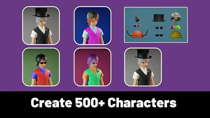3D model 3d NFT Characters - Series VII VR / AR / low-poly | CGTrader