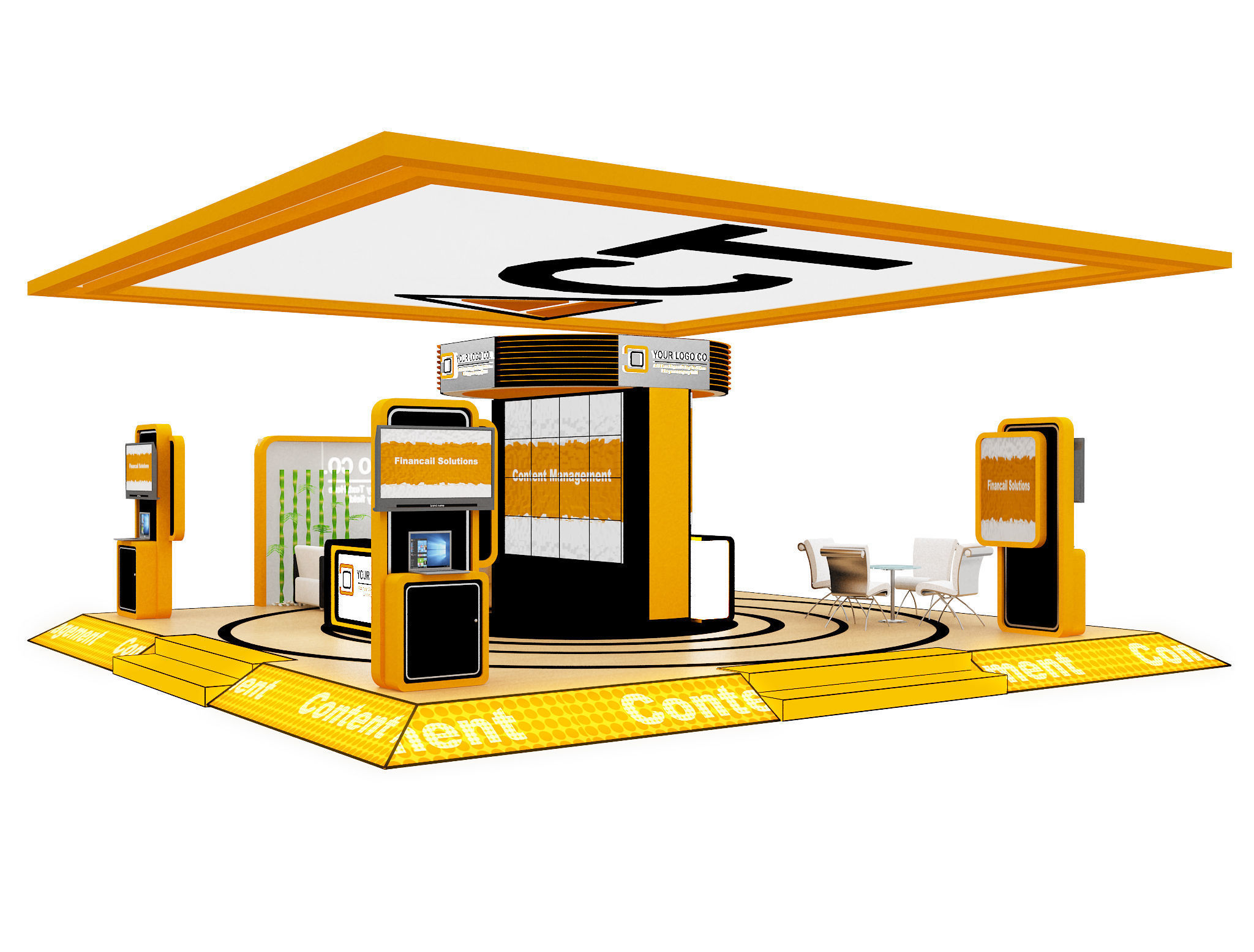 Booth Exhibition Stand a416a 3D model | CGTrader