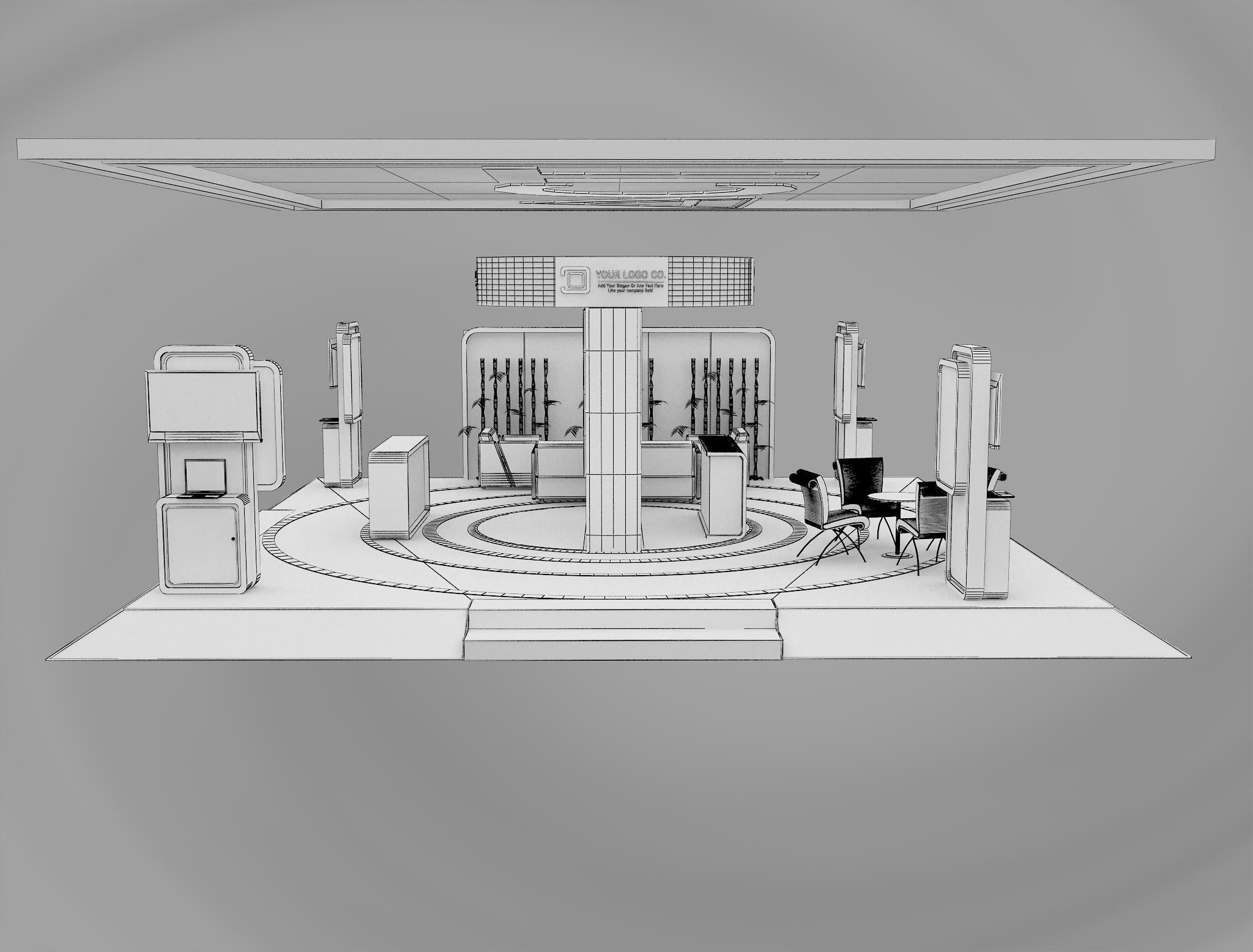 Booth Exhibition Stand a416a 3D model | CGTrader