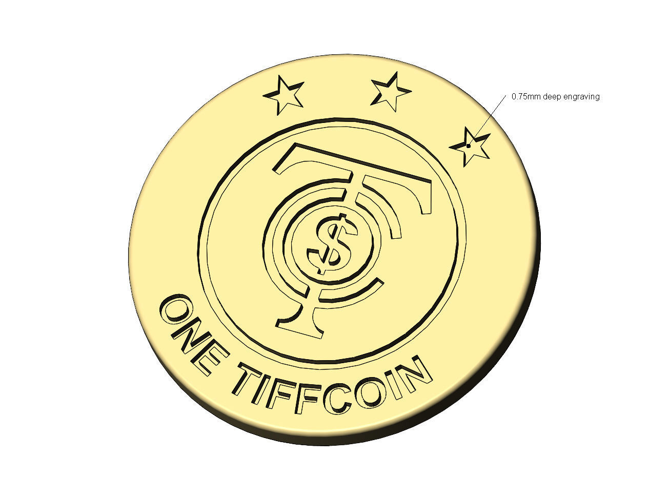 Tiffcoin coin pendant and charm 3D model 3D printable | CGTrader