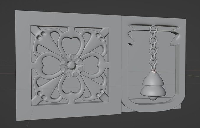 CNC MODEL door with bell 3D model | CGTrader