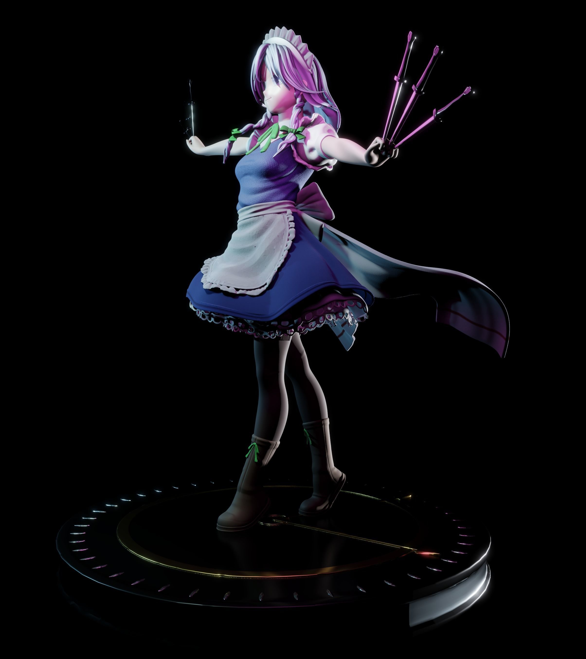 Sakuya Izayoi 3D model 3D printable | CGTrader