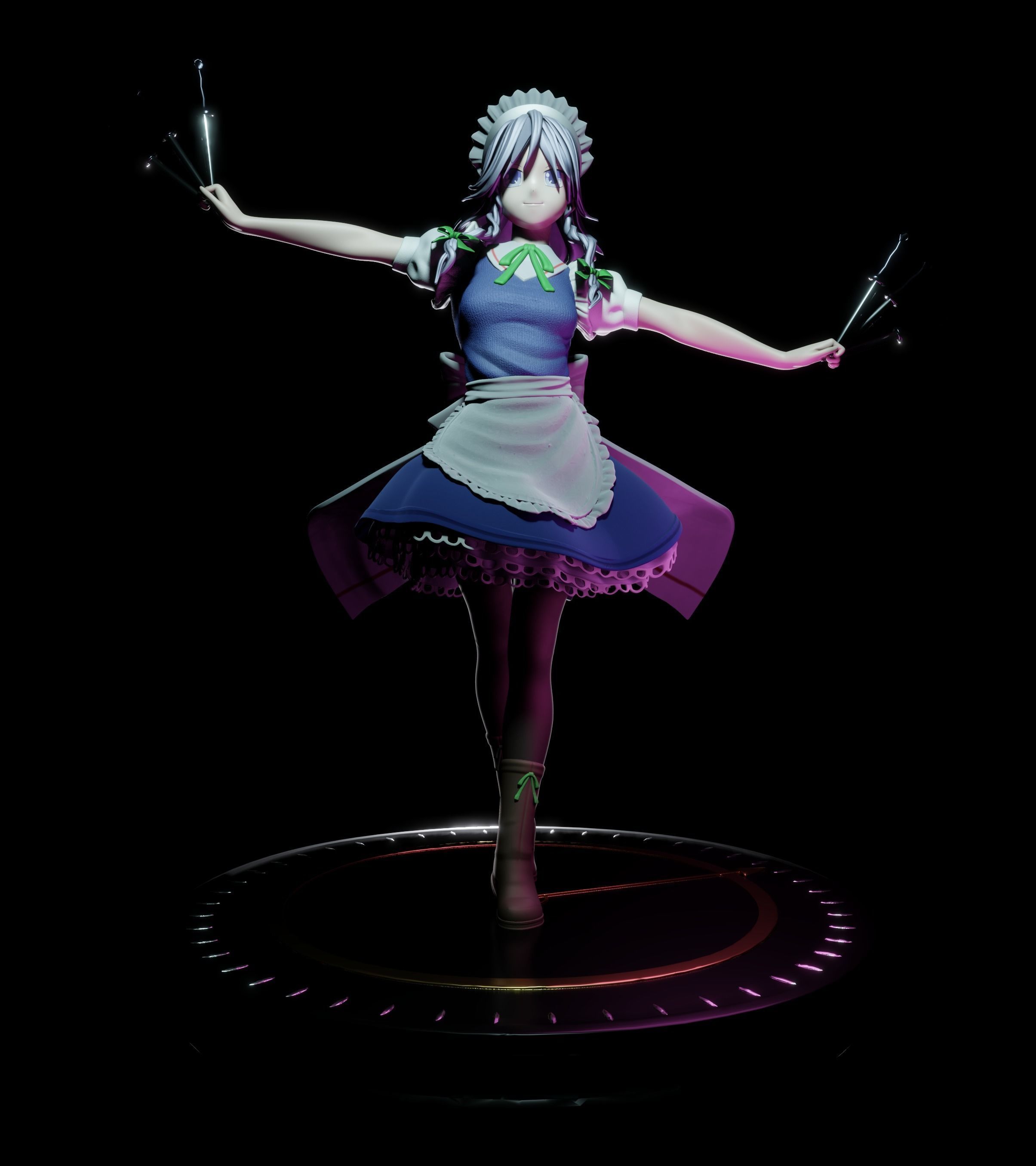 Sakuya Izayoi 3D model 3D printable | CGTrader