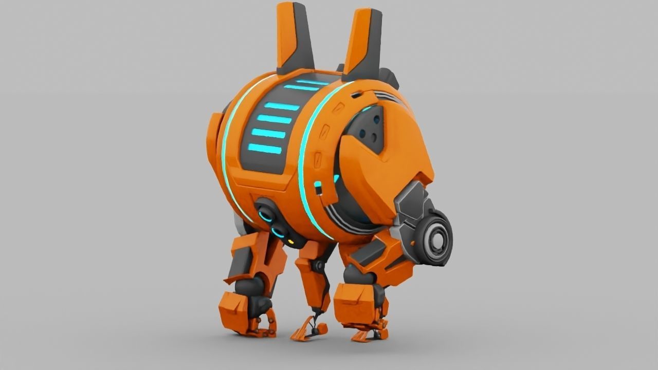 toon robot rigged animated character 3D model animated rigged | CGTrader